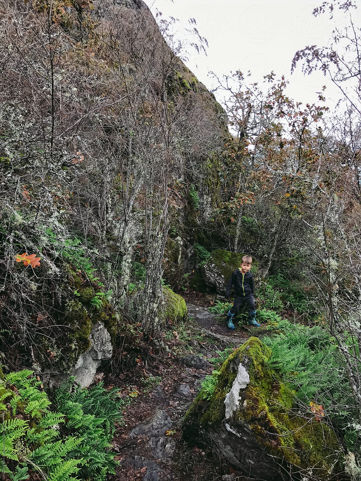 "Boy On Trail" by Stocksy Contributor "Rob And Julia Campbell" - Stocksy