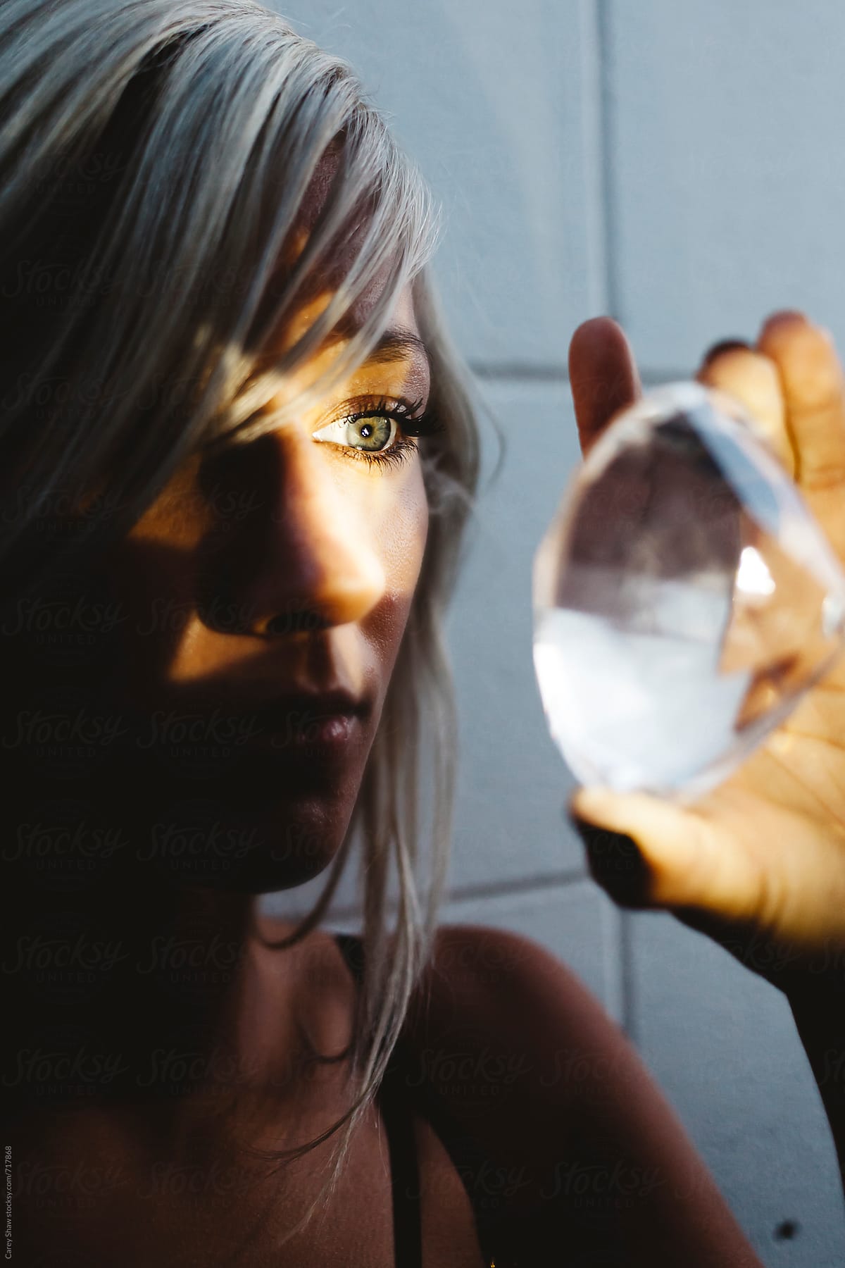 "Prism Reflecting Light On Beautiful Woman" by Stocksy Contributor ...