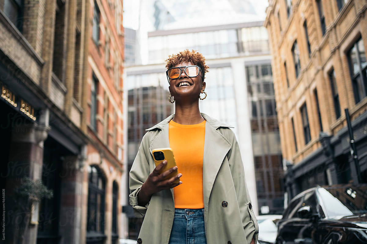 "Happy Cool Woman" by Stocksy Contributor "Santi Nuñez" - Stocksy