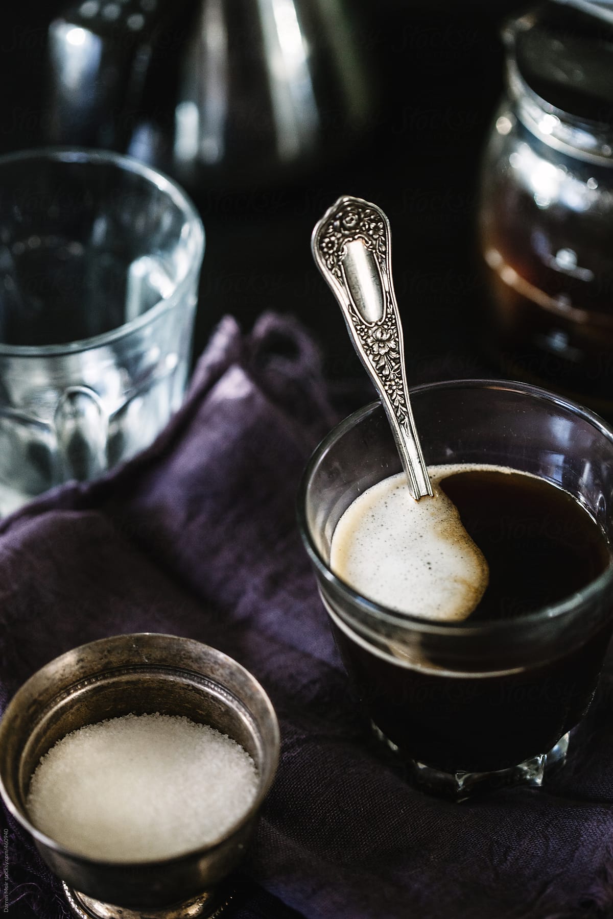 "Coffee In Table Setting." by Stocksy Contributor "Darren Muir" - Stocksy