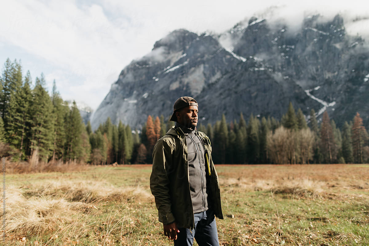 "African American Man Walking Around Yosemite Valley" by Stocksy ...