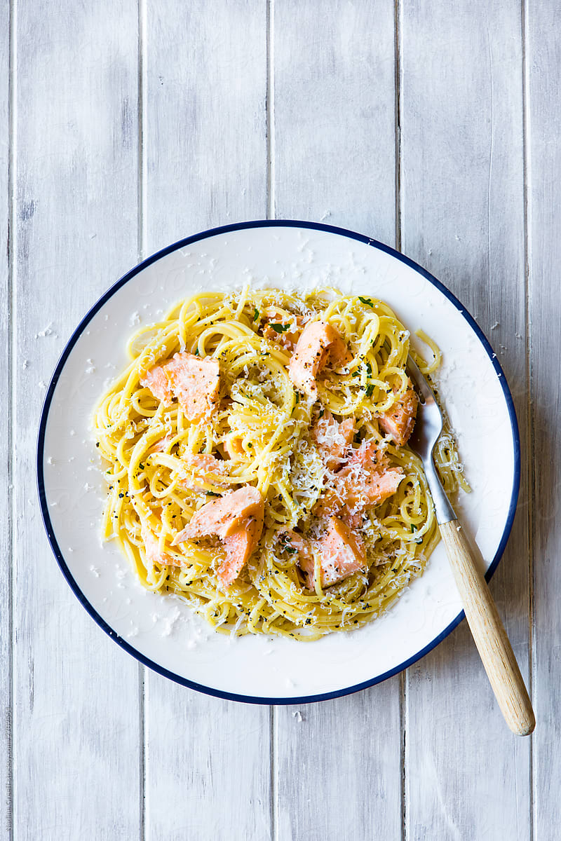 "Seafood Pasta Dish" by Stocksy Contributor "Nadine Greeff" - Stocksy