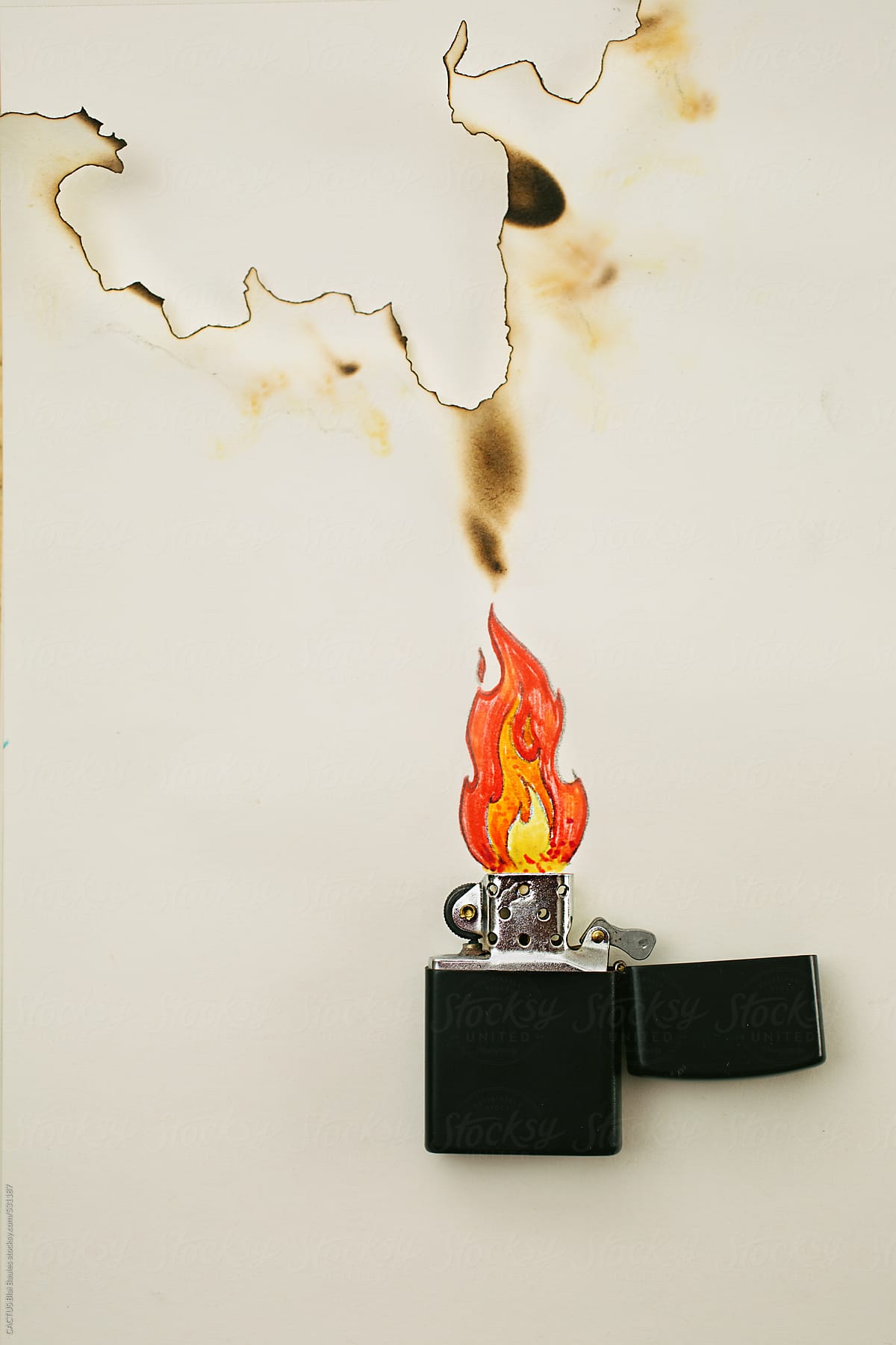 "Fire On Paper" by Stocksy Contributor "CACTUS Creative Studio" - Stocksy