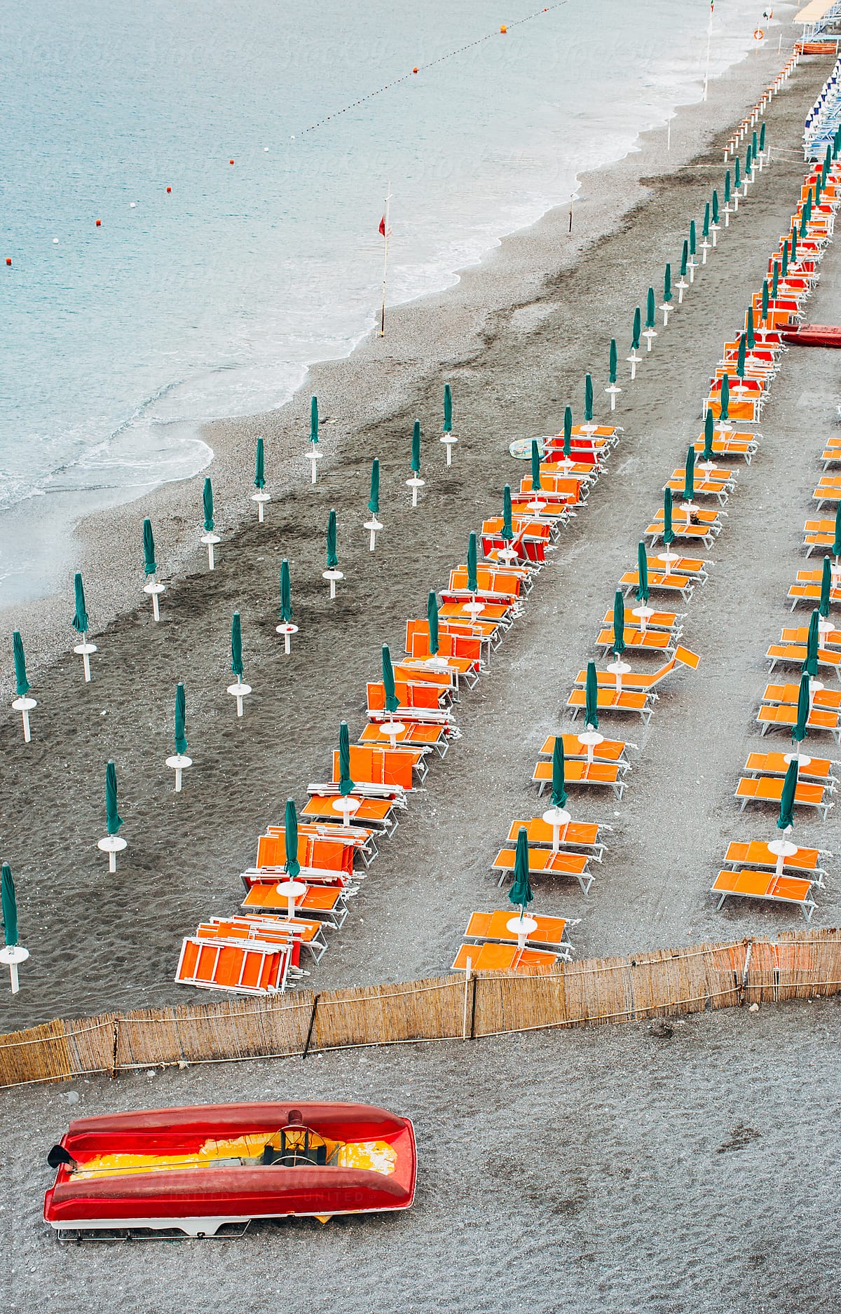 "Sunbeds In Italian Bagno Overhead" by Stocksy Contributor ...