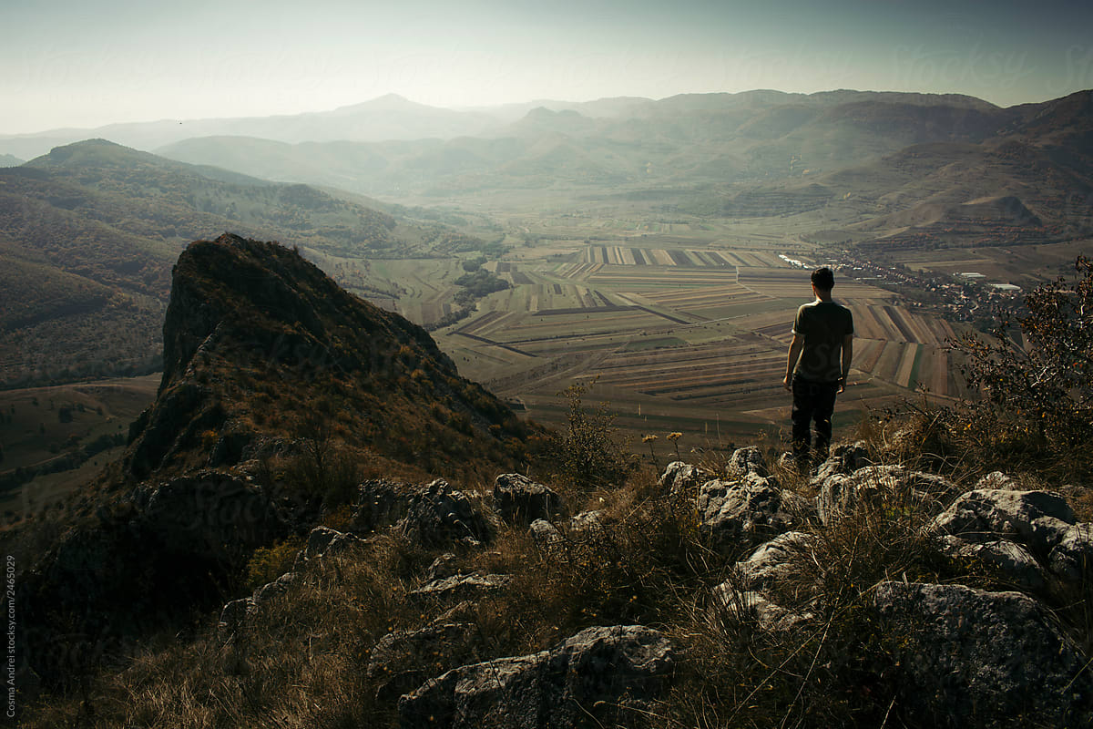 "Man Viewing Mountain Landscape" by Stocksy Contributor "Cosma Andrei ...