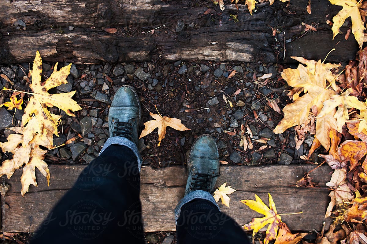 "Feet In Leaves" by Stocksy Contributor "luke + mallory leasure" - Stocksy