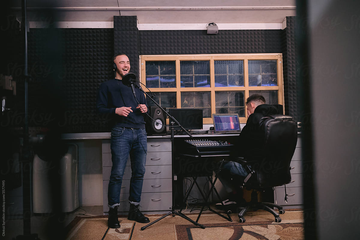 Workflow in underground music studio - Stock Image - Everypixel