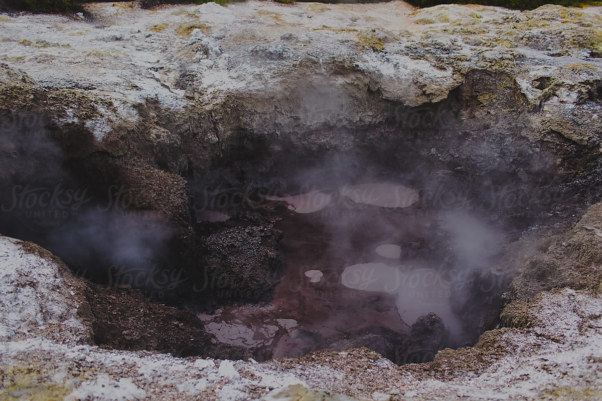 "Mineral Liquid Boiling In A Crater" by Stocksy Contributor "Leandro ...