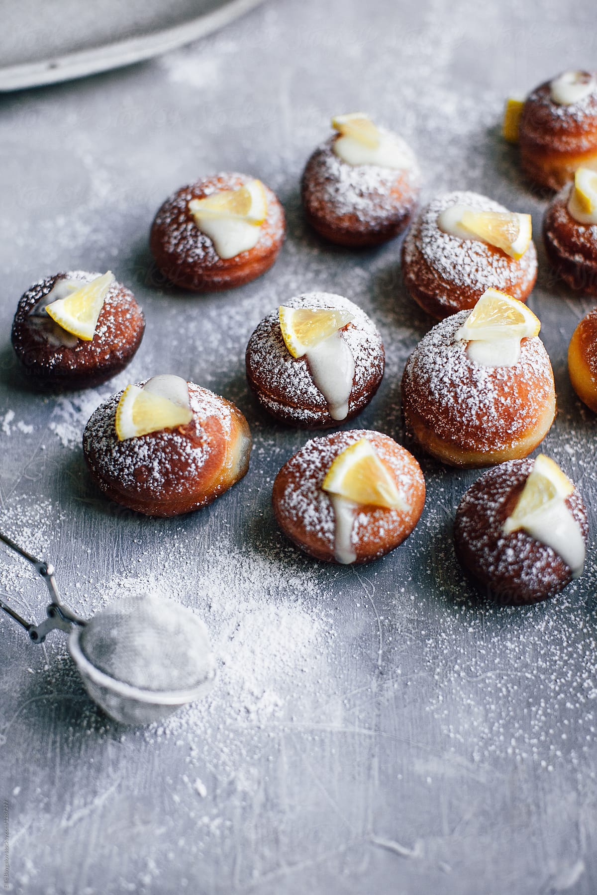 "Mini Donuts With Lemon Curd Cream" by Stocksy Contributor "Ellie ...