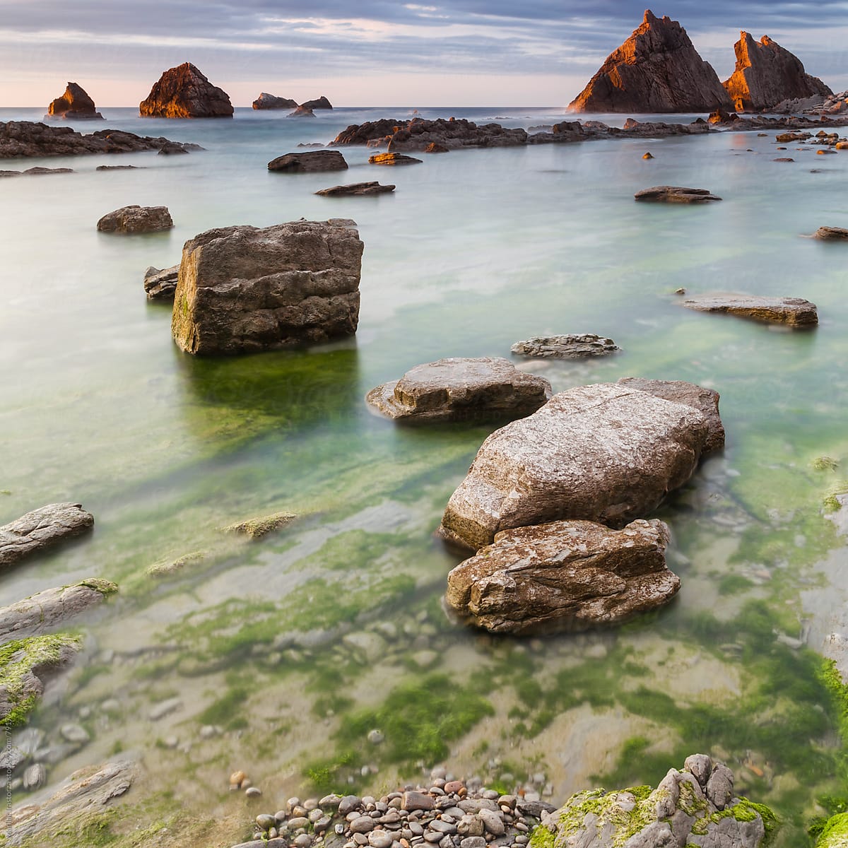 "Beautiful Rocky Formation At Sunset" by Stocksy Contributor "Marilar ...