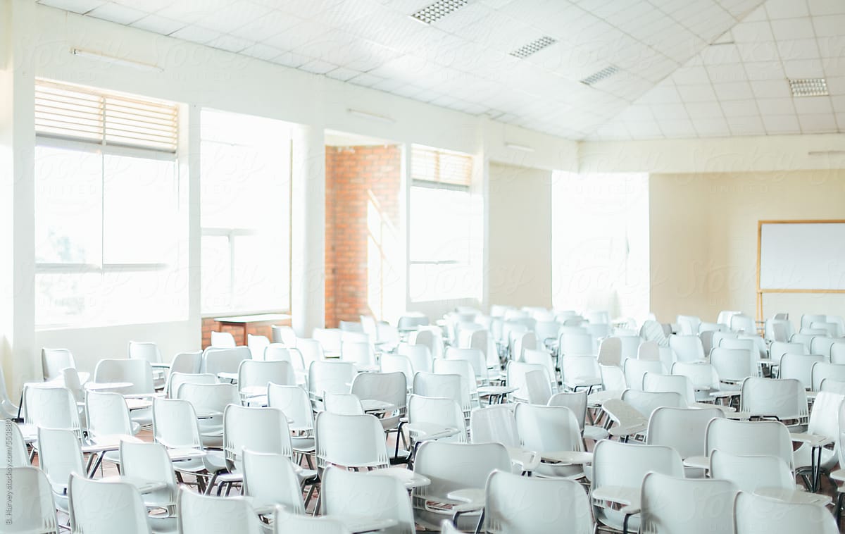 "Messy Chairs In An Empty White Classroom" by Stocksy Contributor ...