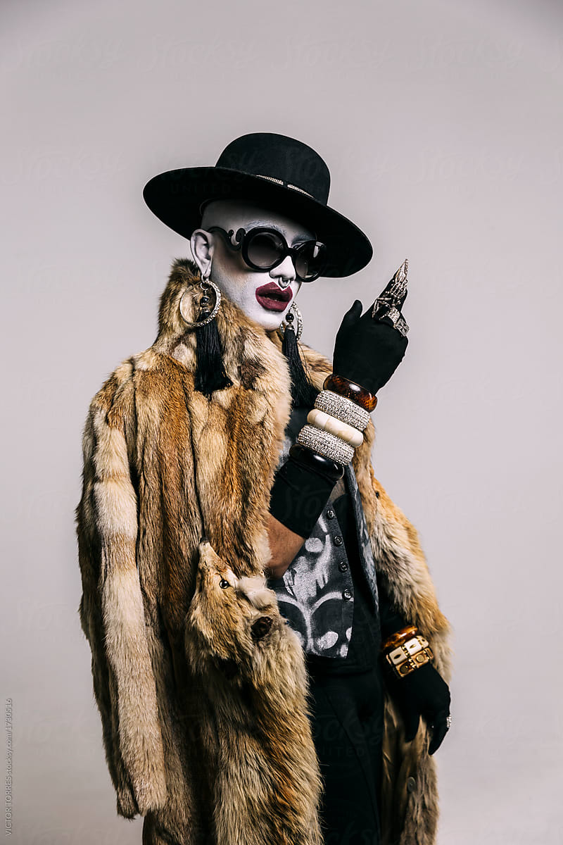 "Bizarre Fashion Studio Portrait With Extreme Makeup" by Stocksy ...