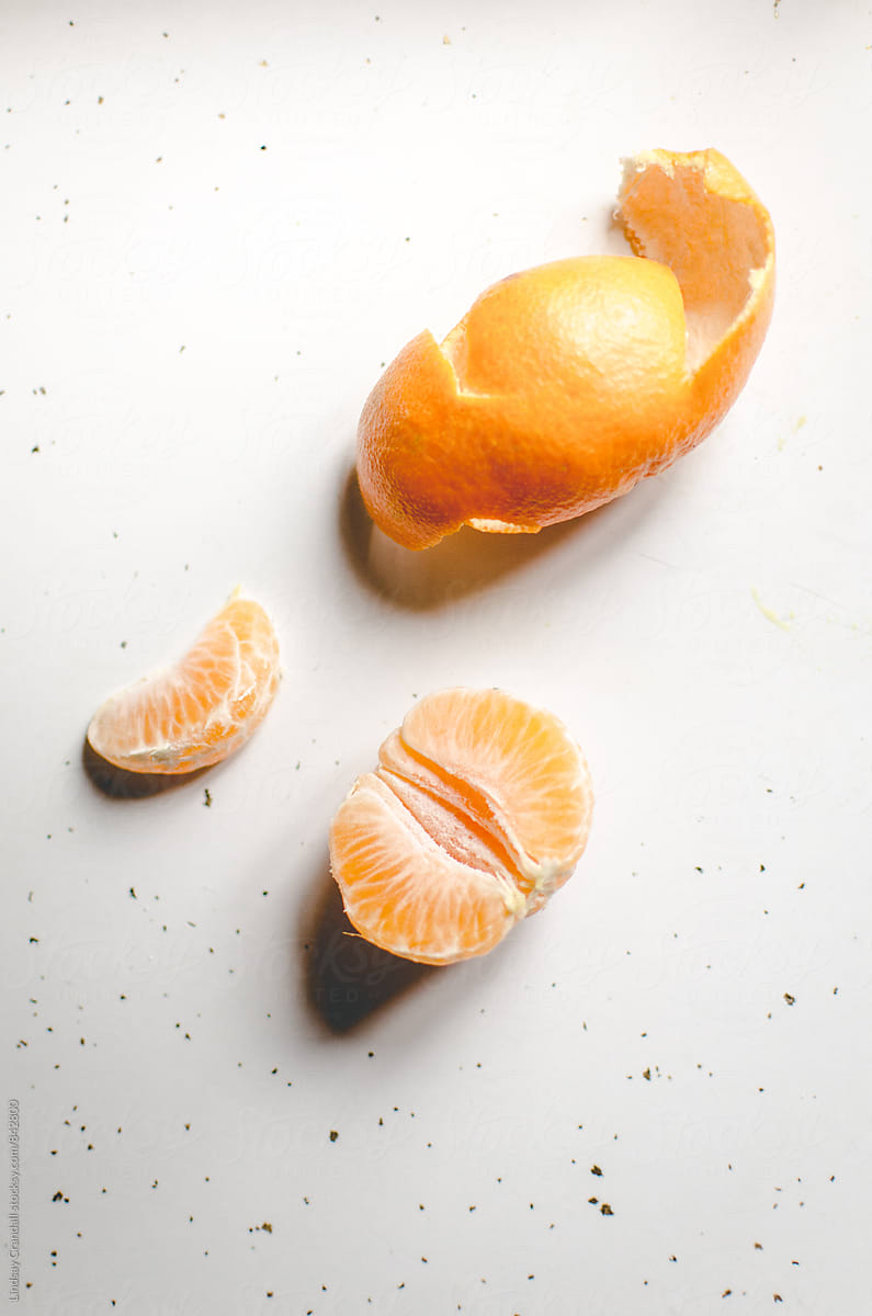 "Small Orange And Peel On White Counter" by Stocksy Contributor ...