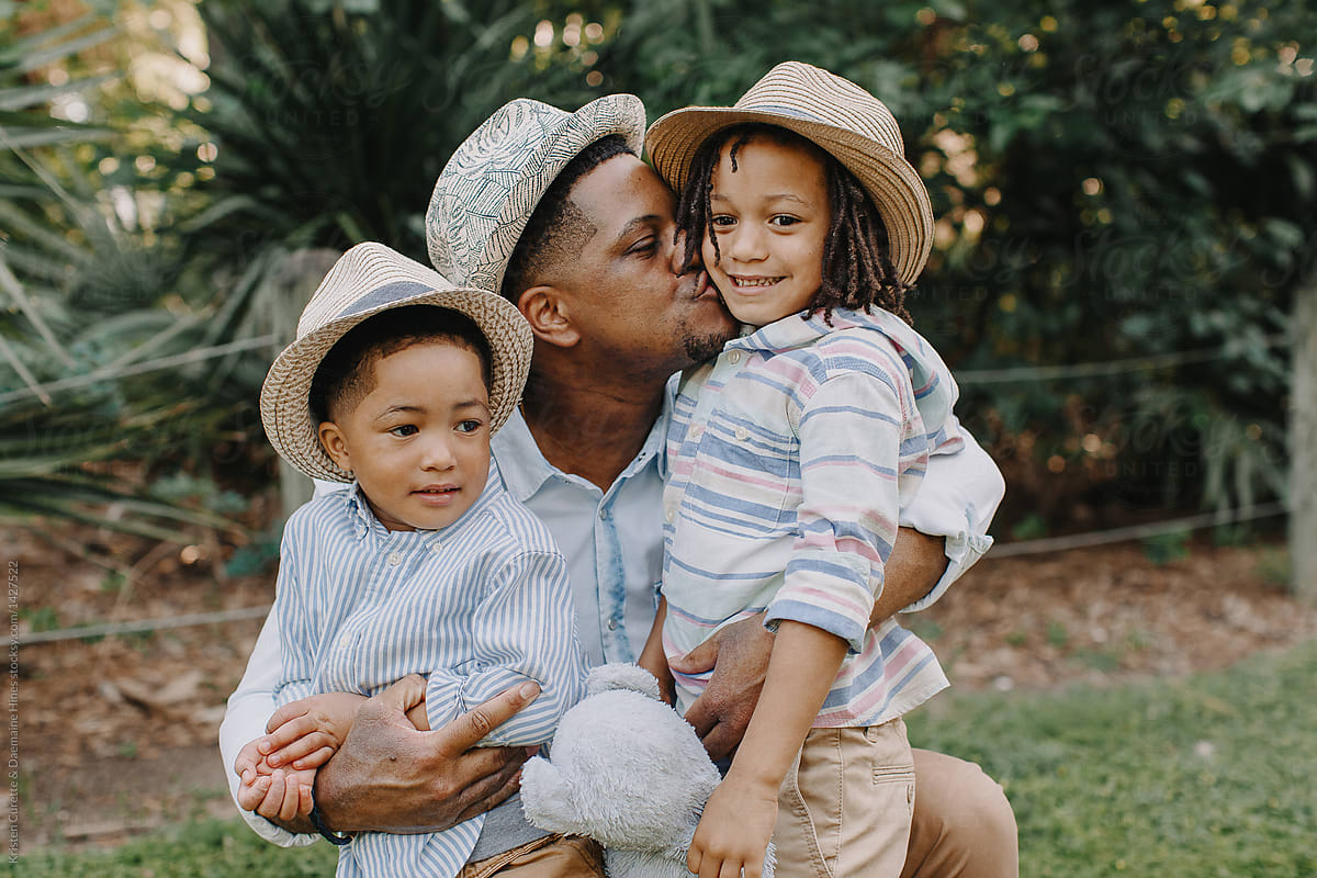 "Two Young Boys With Their Loving Father." by Stocksy Contributor ...