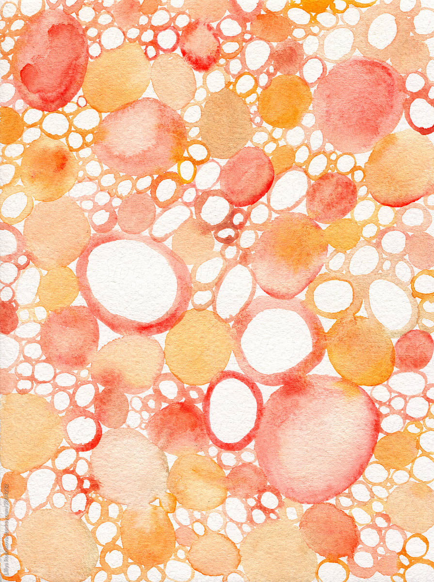 "Orange And Red Watercolor Bubbles" by Stocksy Contributor "Liliya ...