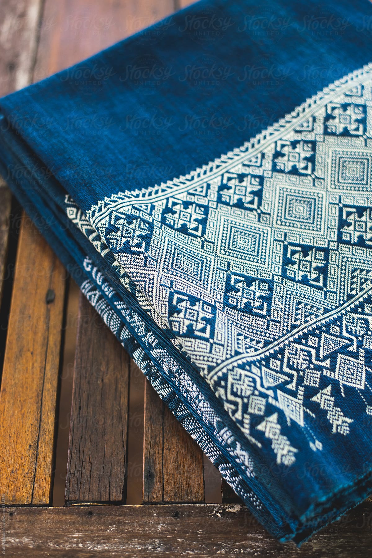 "Traditional Indigo Fabric" by Stocksy Contributor "Chalit Saphaphak ...