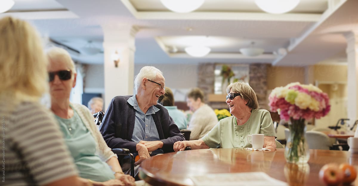 "Group Of Senior Folks Hanging Out Around Table" by Stocksy Contributor ...
