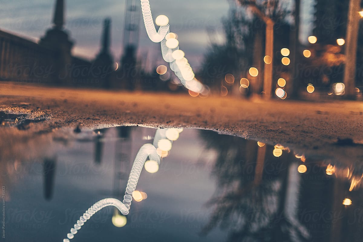 "Reflected Street Lights On The Little Puddle" by Stocksy Contributor ...
