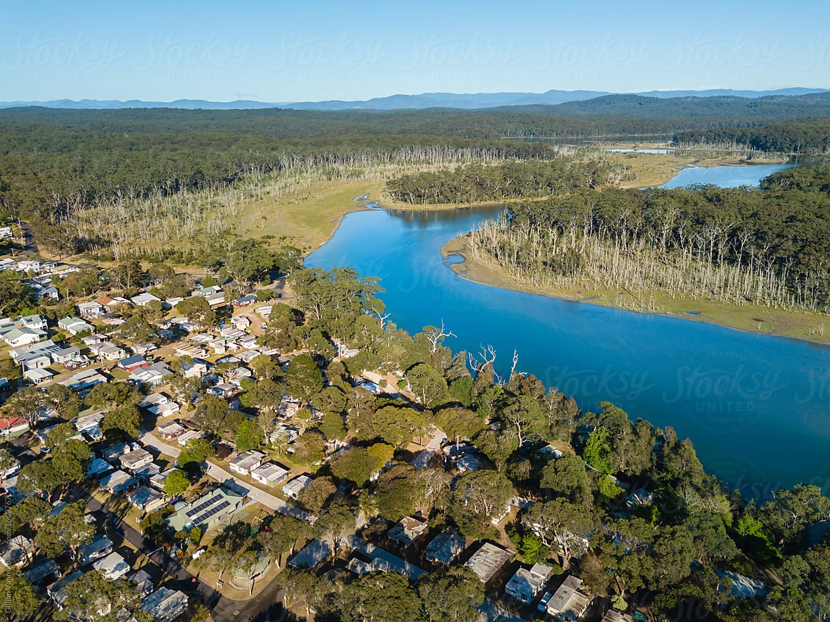 "Aerial View Of Holiday Park By River" by Stocksy Contributor "Gillian ...