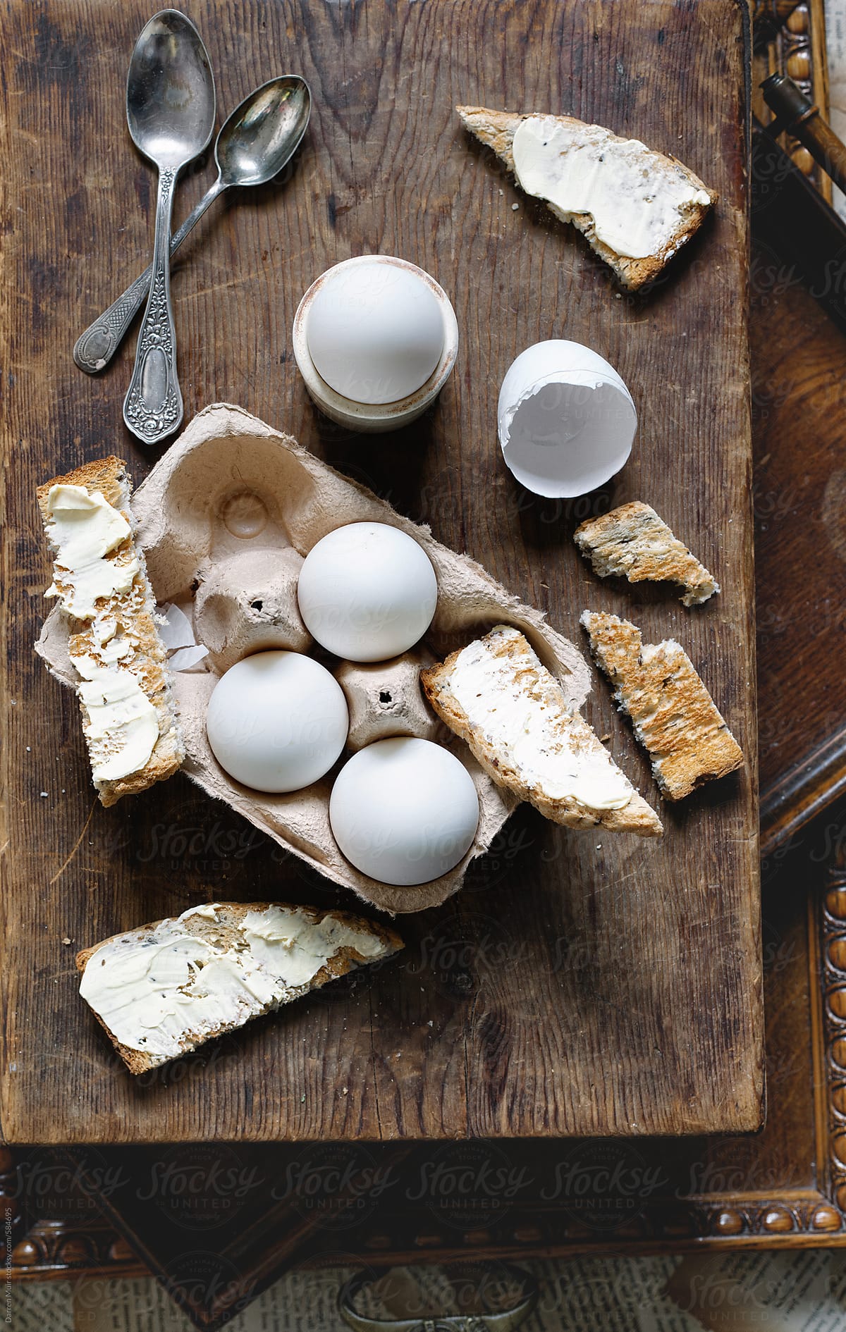"Boiled Duck Eggs And Toast." by Stocksy Contributor "Darren Muir ...