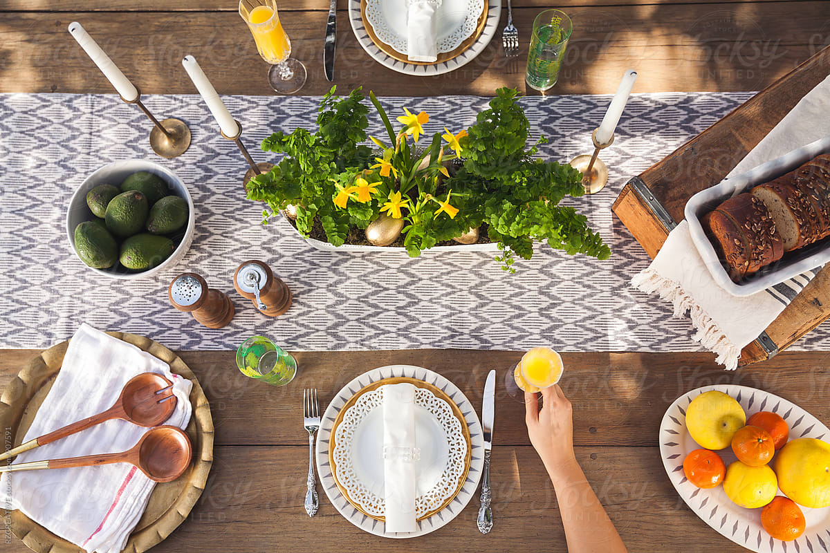 "Top View Of Outdoor Table Setting." by Stocksy Contributor "RZCREATIVE ...