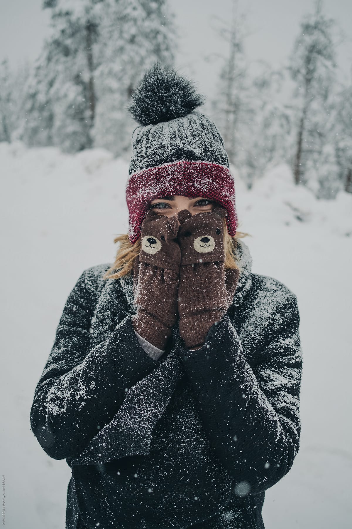 "Young Fashionable Women Posing In Snow" by Stocksy Contributor "twenty ...