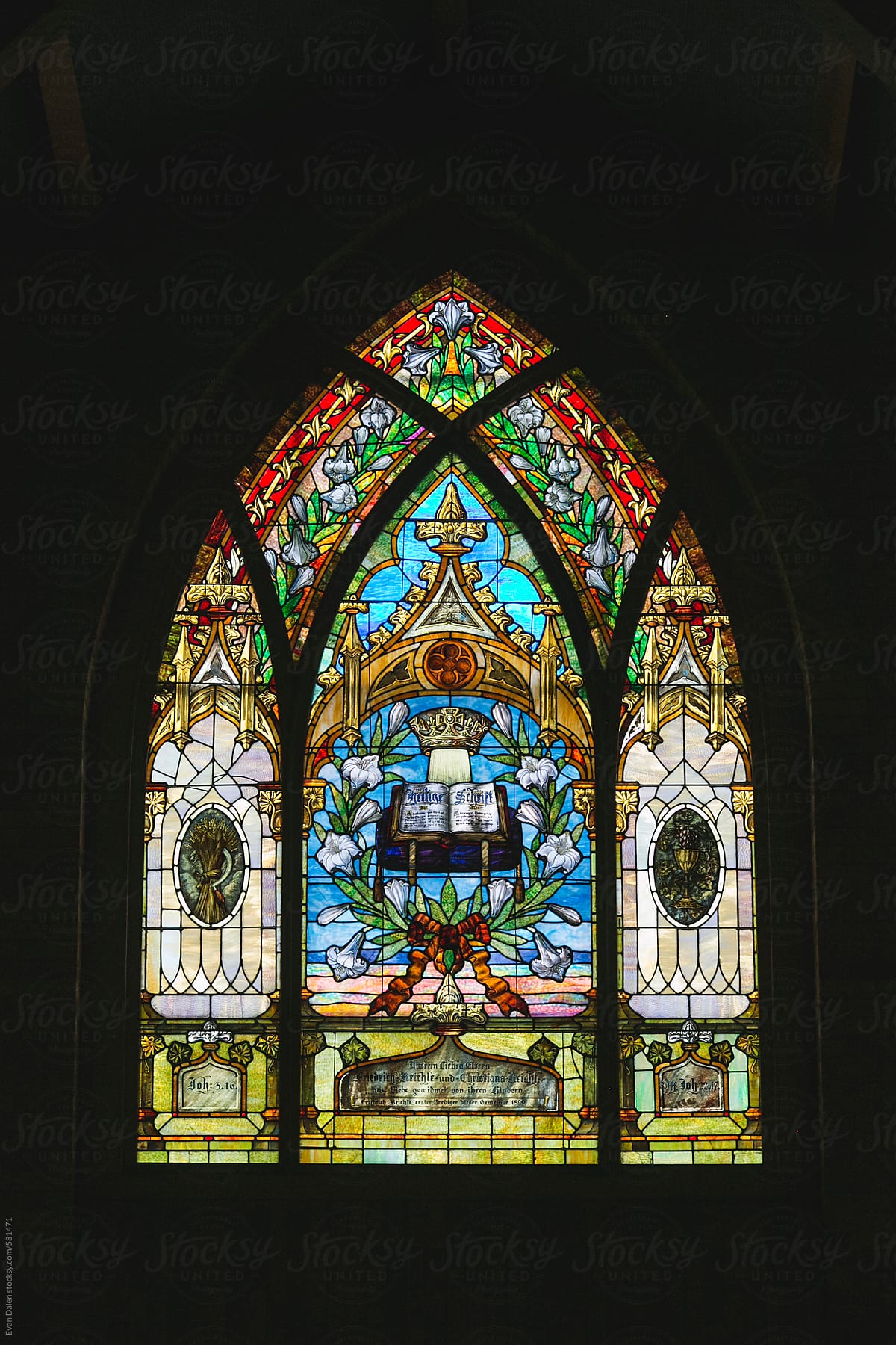 "Church Stained Glass Window" by Stocksy Contributor "Evan Dalen" - Stocksy