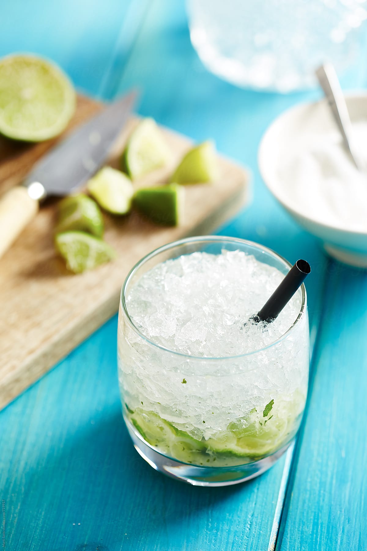 "Homemade Caipirinha Cocktail With Black Straw" by Stocksy Contributor ...