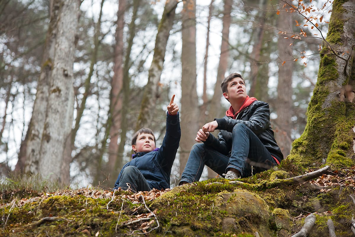 "Teenage Boys In The Forest" by Stocksy Contributor "Mima Foto" - Stocksy