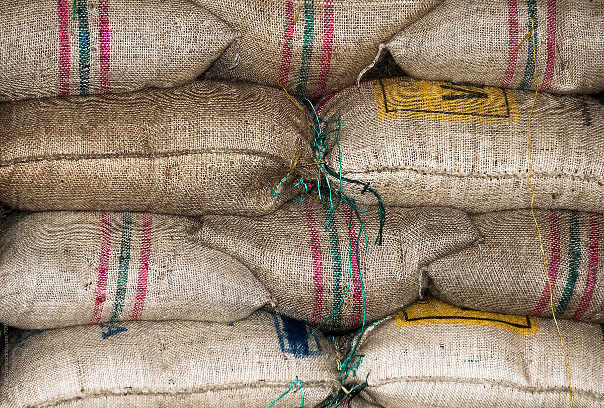 "Stack Of Bags Of Coffee Beans." by Stocksy Contributor "Mike Marlowe ...