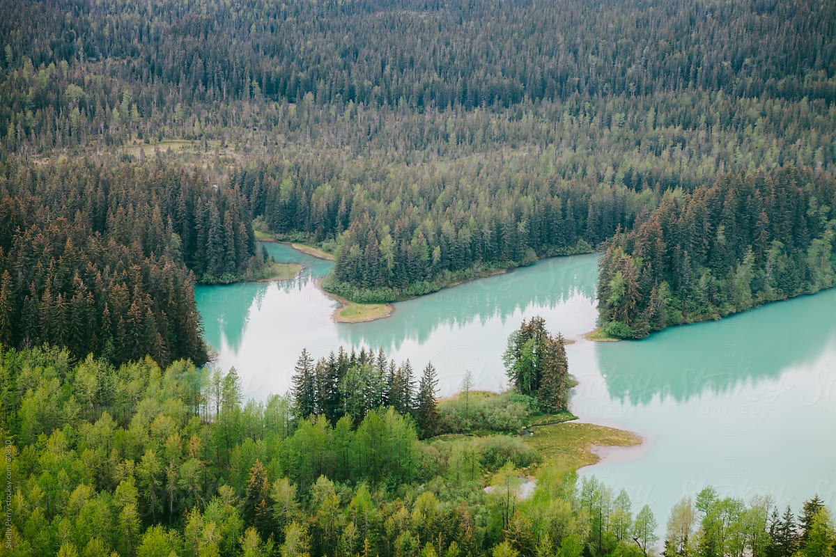 "A Glacial Lake In Alaska From Above" by Stocksy Contributor "Shelly ...