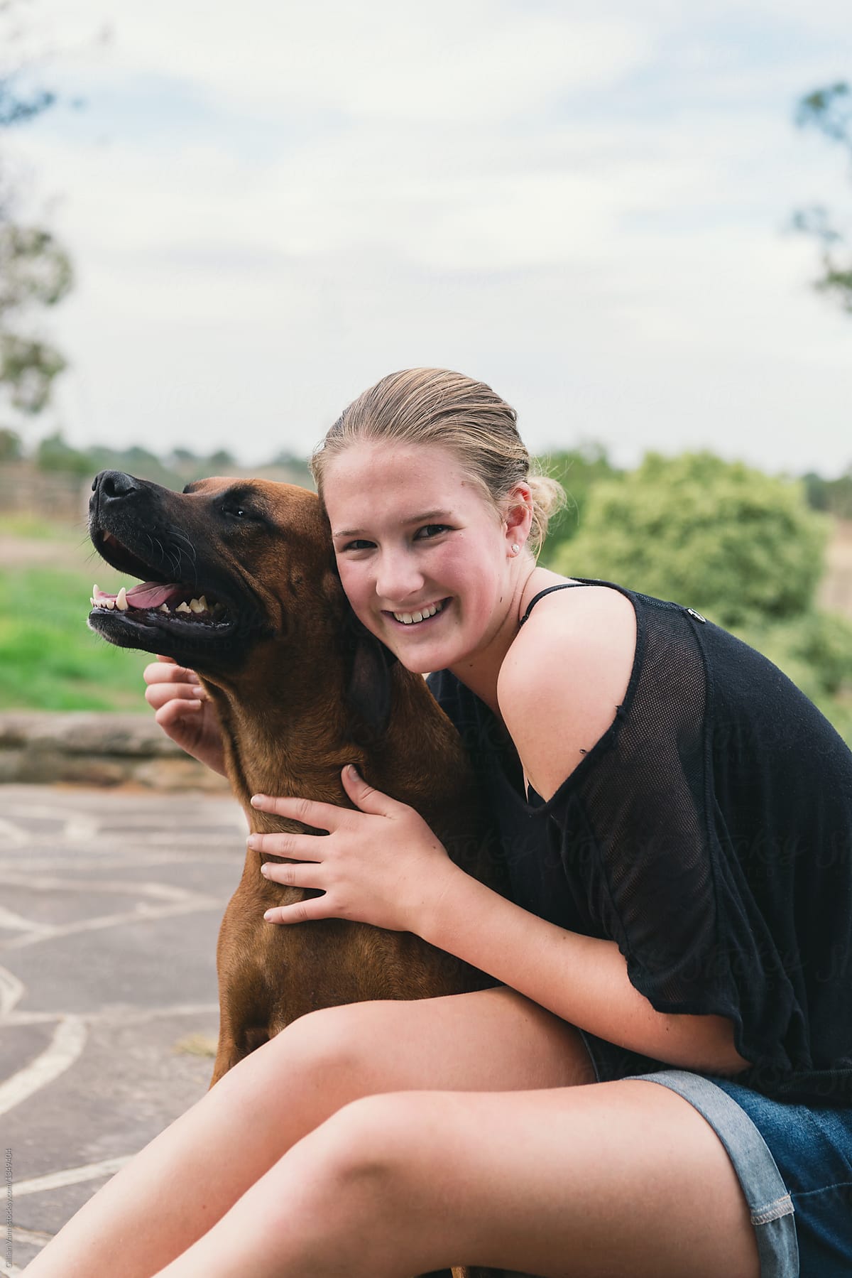 "Teen Girl Hanging Out With Her Dog" by Stocksy Contributor "Gillian ...