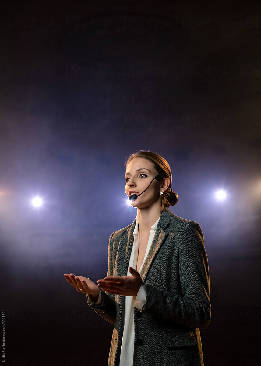 "Expert Perform On The Stage Address To Modern Crowd Audience" by ...