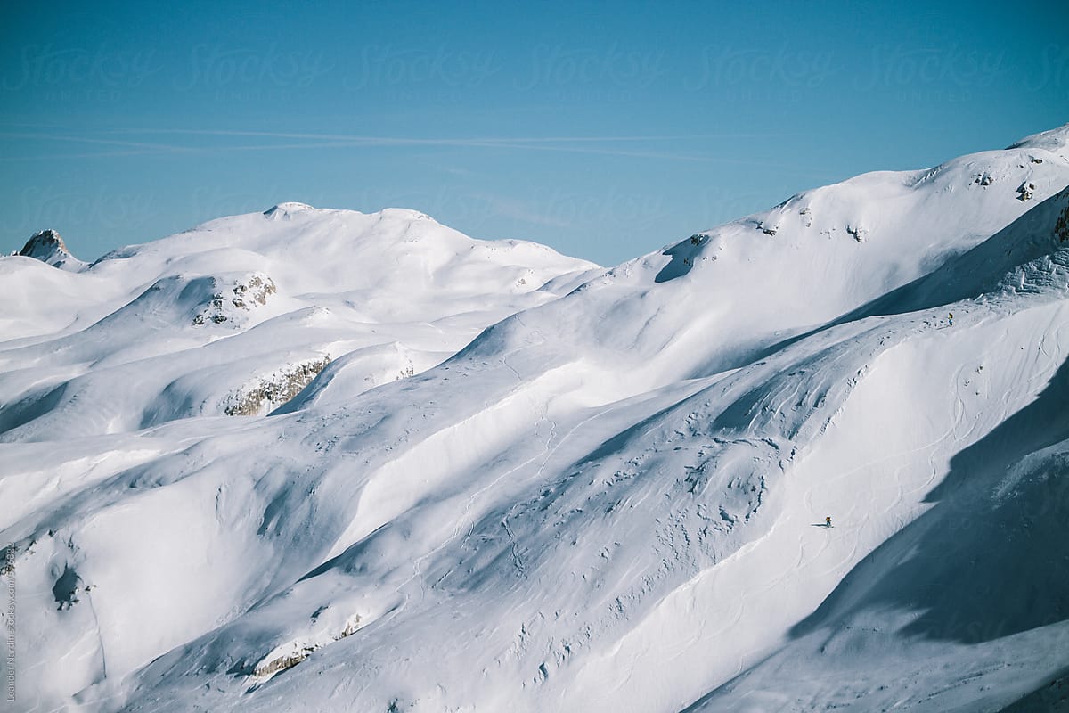 "Skier In High Alpine Mountain Landscape In The Italian Alps" by ...