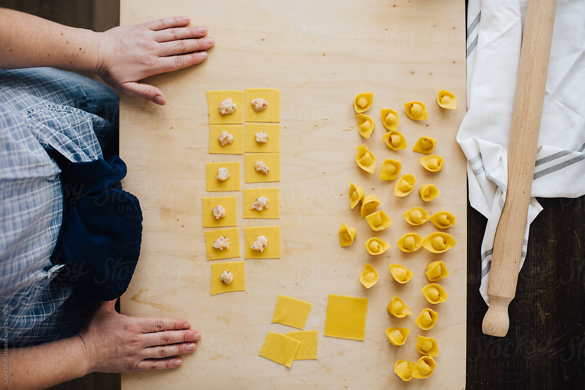 "Woman And Ravioli In The Making At Home" by Stocksy Contributor "Laura ...