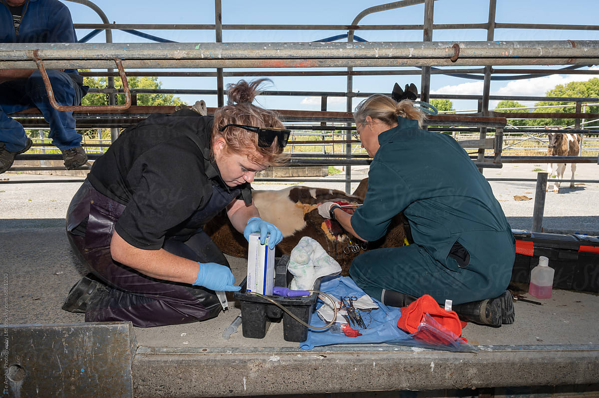"Veterinary Team Perform Surgery On A Calf" by Stocksy Contributor "Te ...