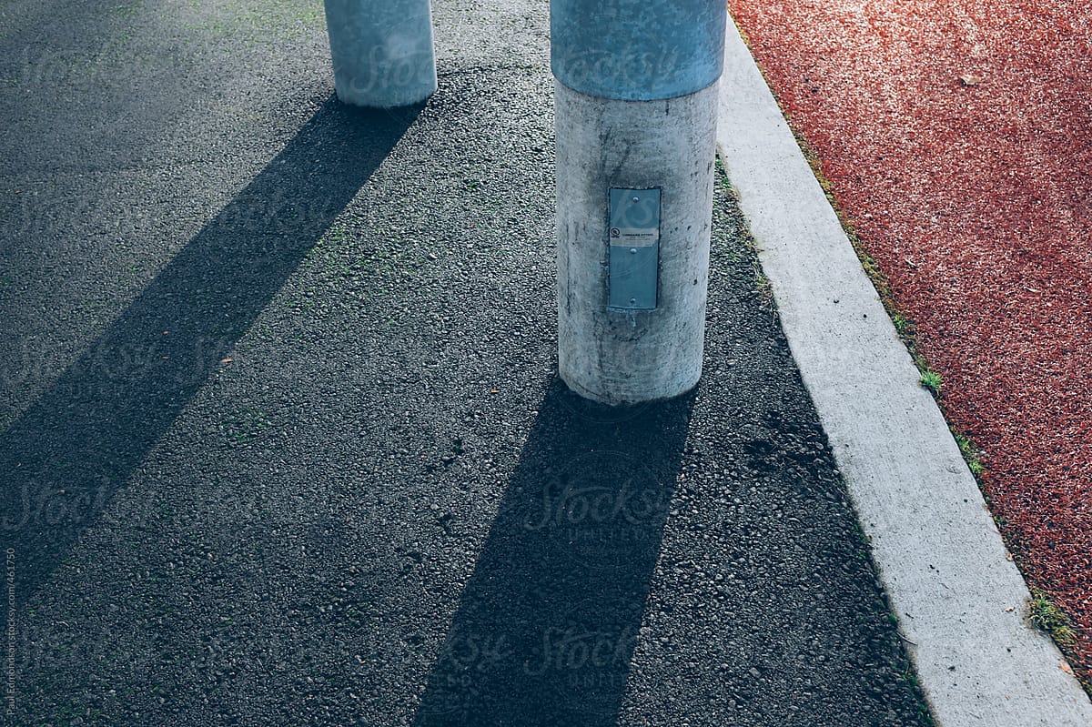 "Detail Of Sport Fields, Boundary Lines And Metal Pole" by Stocksy ...