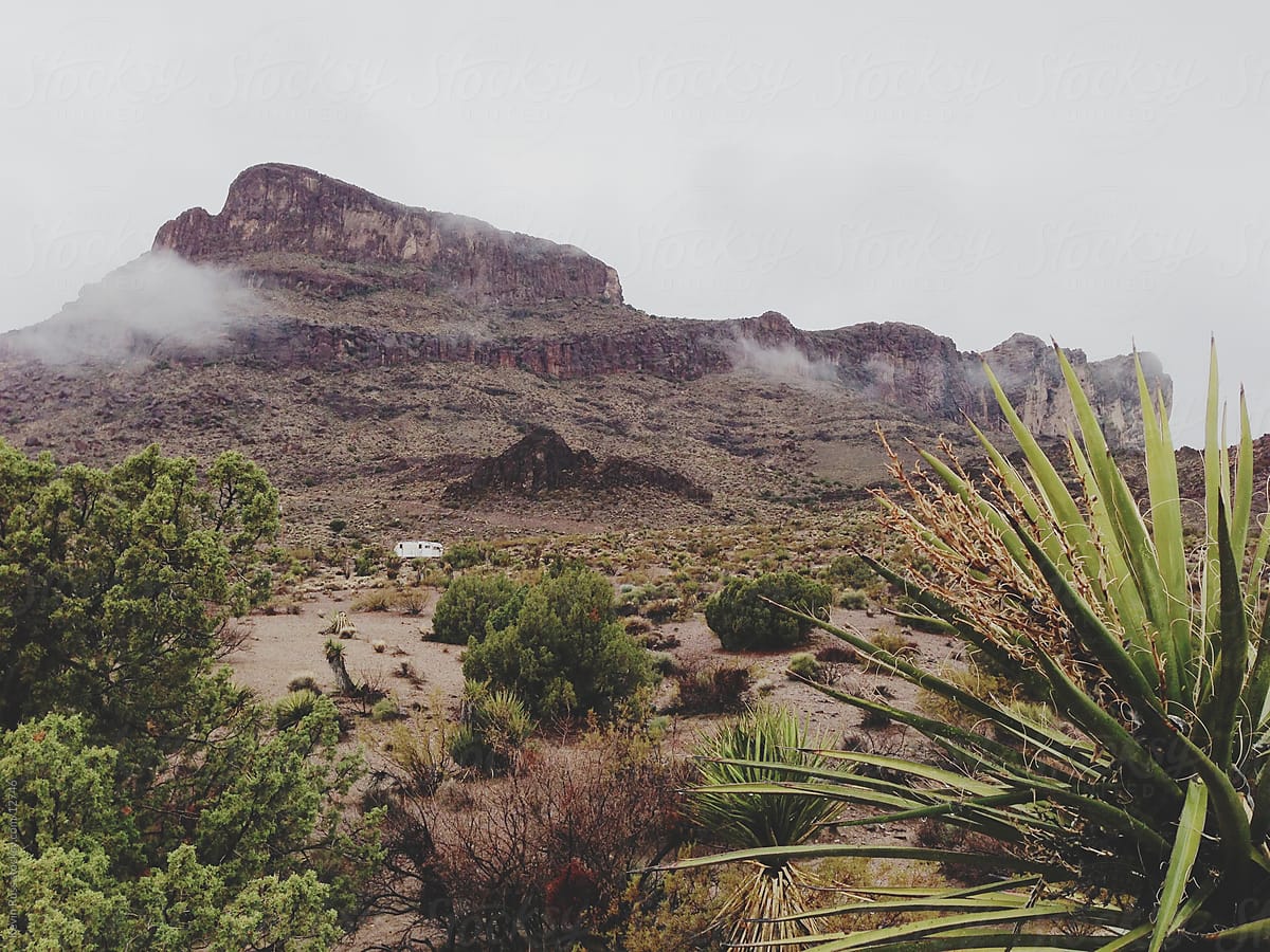 "Foggy Desert Camper Landscape" by Stocksy Contributor "Kevin Russ ...