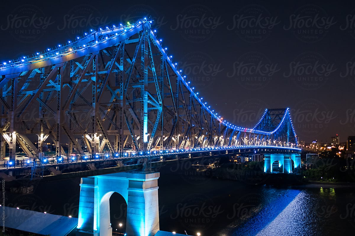 "Brisbane's Storey Bridge At Night" by Stocksy Contributor "Rowena ...
