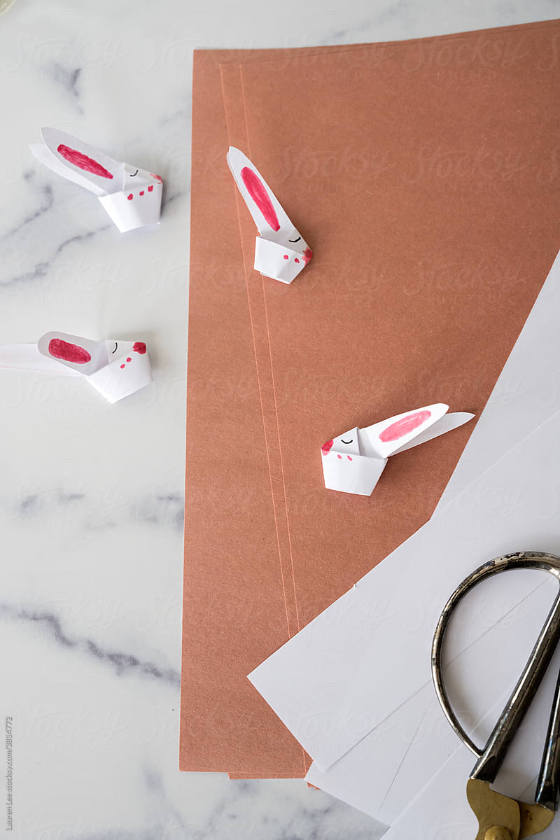 "Cute Paper Bunny Craft" by Stocksy Contributor "Lauren Lee" - Stocksy