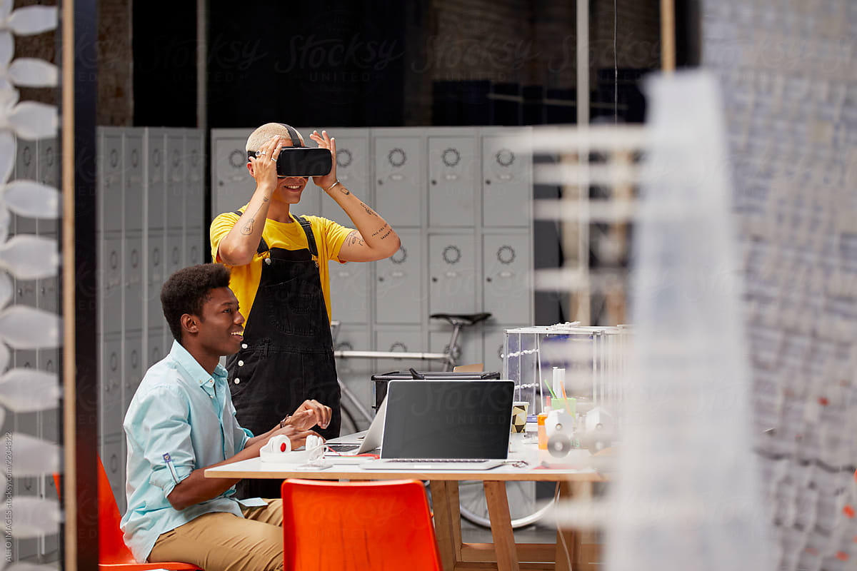 "Classmates With VR Glasses Making Project" by Stocksy Contributor ...