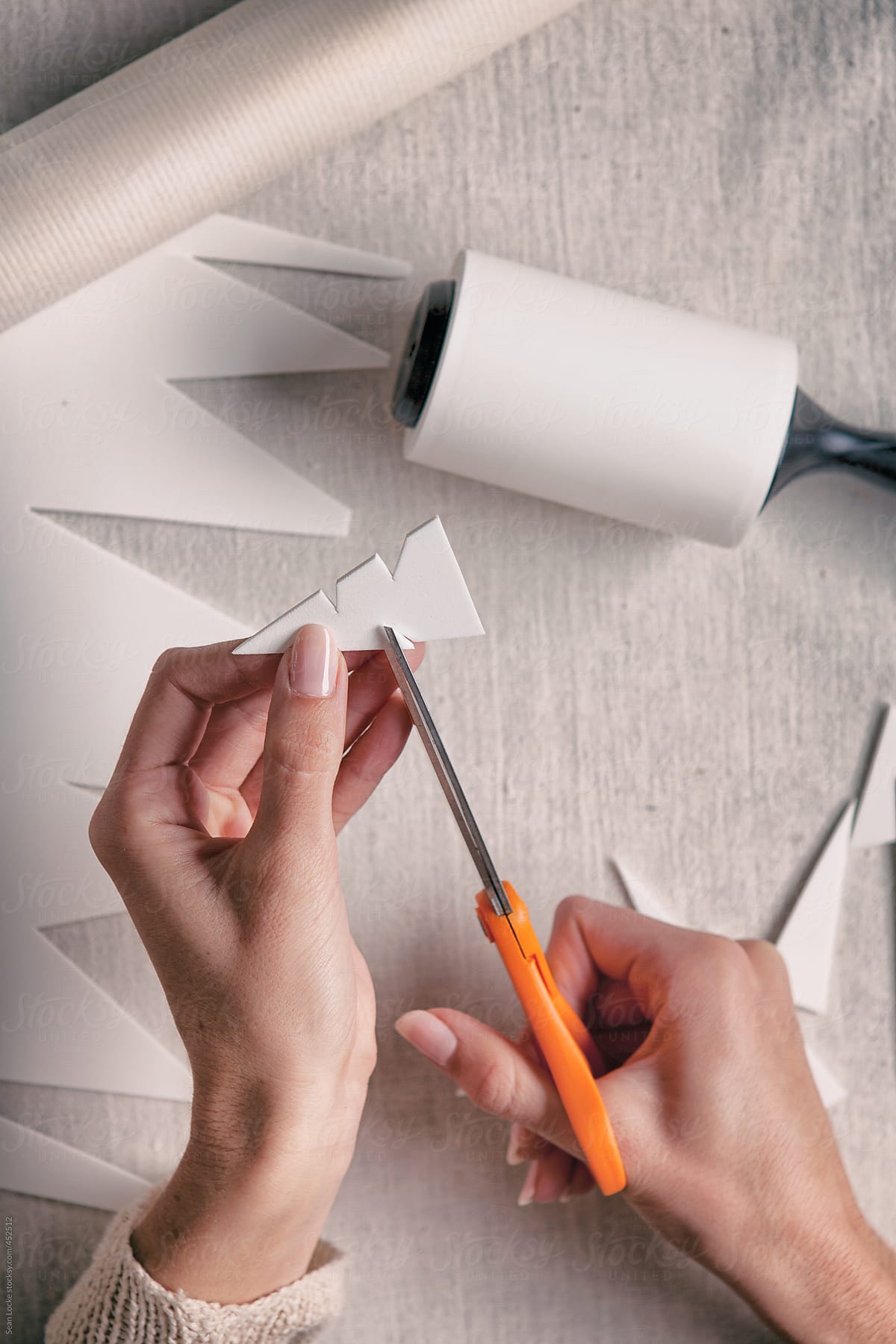 "Christmas: Cutting Out Tree Shapes To Make Home Printed Wrapping Paper ...