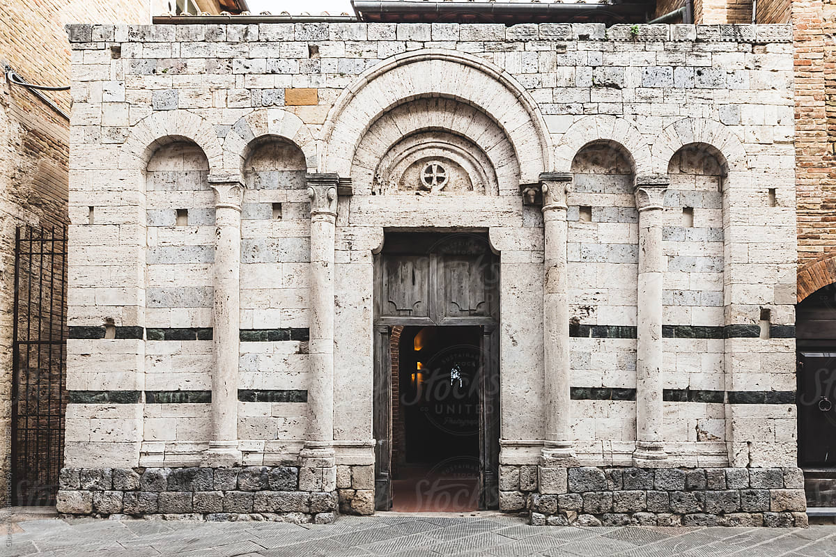 "Romanesque Facade Of An Old Church In San Gimignano, Italy" by Stocksy ...