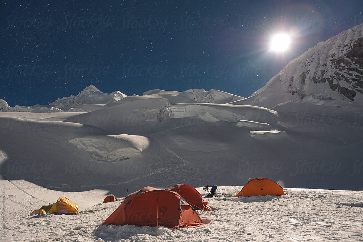 "Advance Base Camp At Night" by Stocksy Contributor "Ibex.media" - Stocksy