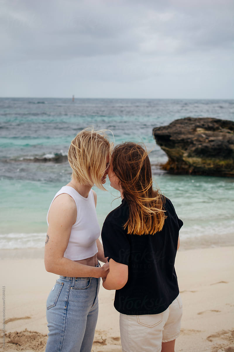 "Young Couple With Windswept Hair Kissing" by Stocksy Contributor ...