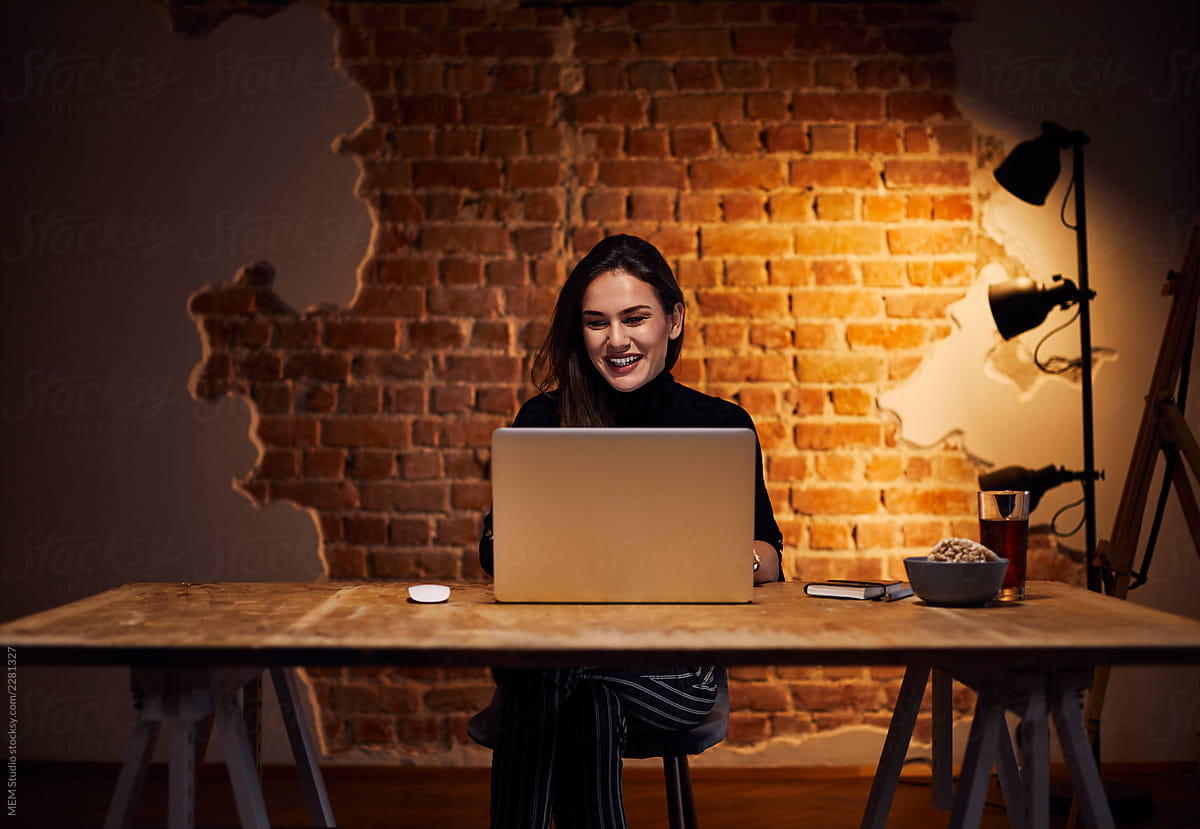 "Young Beautiful Woman Working On A Computer" by Stocksy Contributor ...