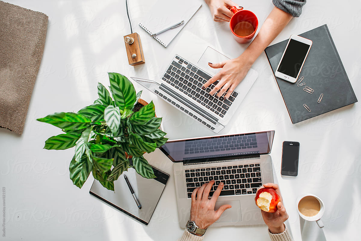 "Working Table From Above." by Stocksy Contributor "Studio Firma" - Stocksy