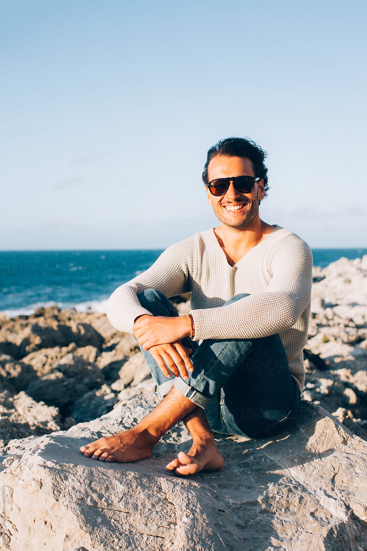 Late Afternoon Outdoor Portrait of Handsome Smiling Italian Man with ...