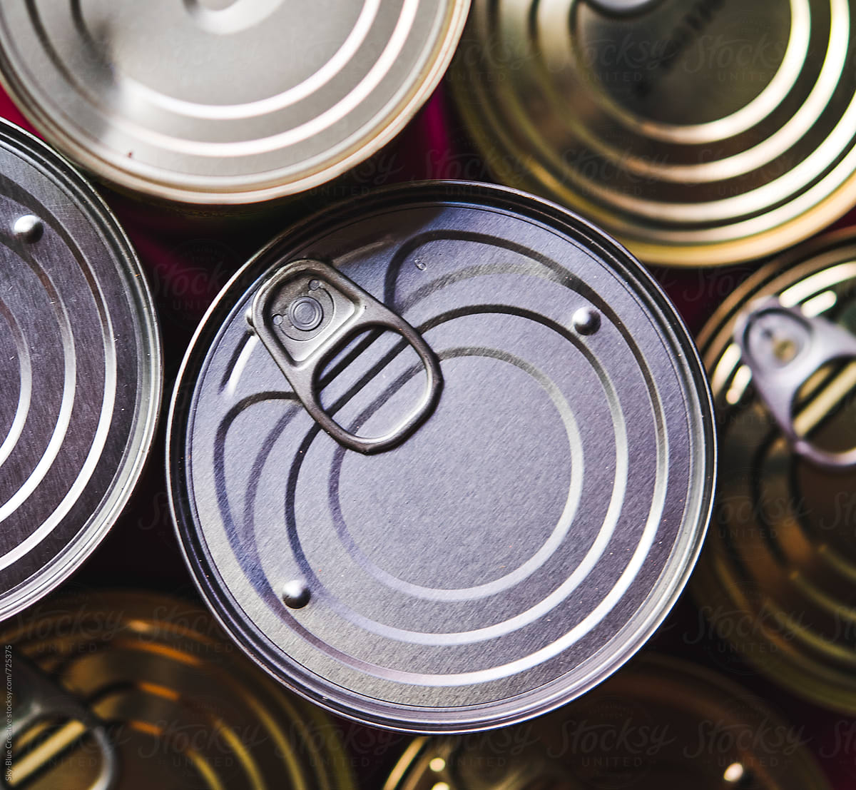 "Background Of Various Metal Tin Can" by Stocksy Contributor "Sky-Blue ...