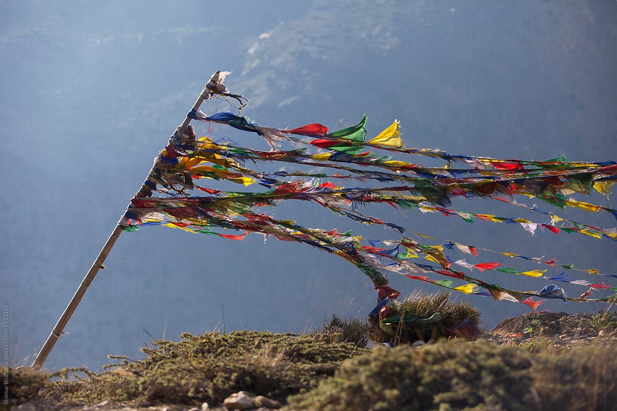 "Prayer Flags In The Wind." by Stocksy Contributor "Shikhar Bhattarai ...